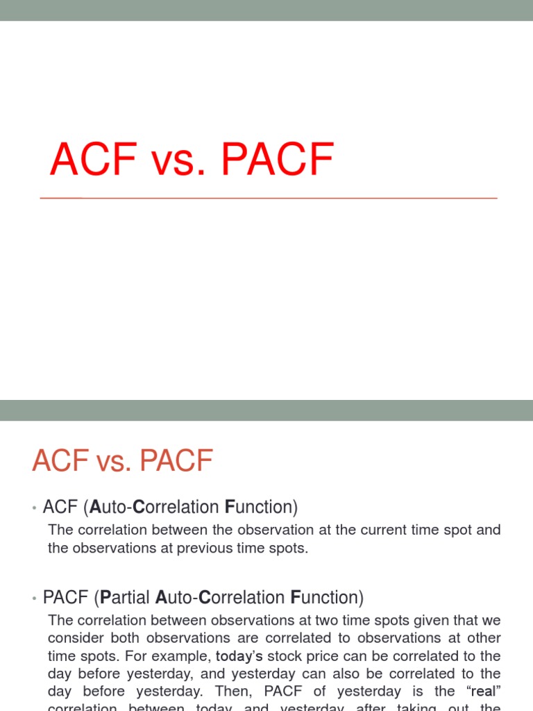 ACF Vs PACF | PDF