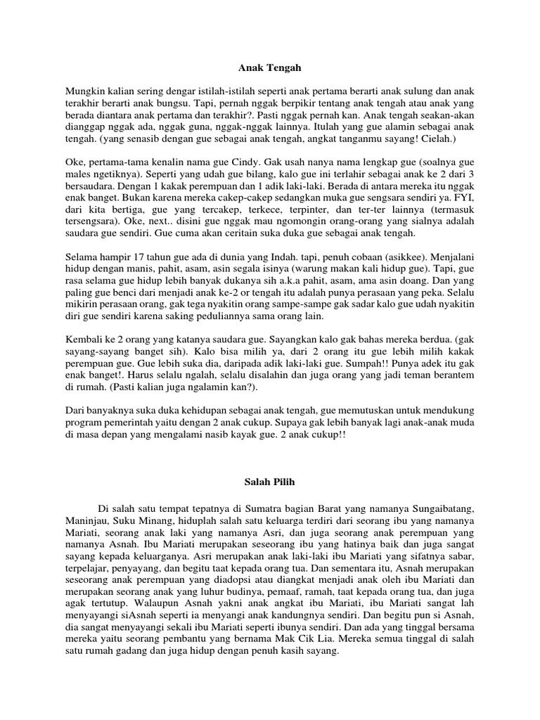 Tujuh Contoh Prosa Baru (Kelompok 5) | PDF | Puisi