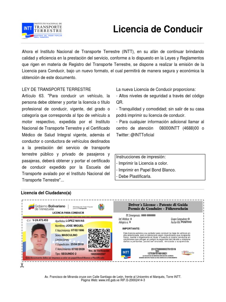 Licencia Formato para Editar | PDF | Licencia de conducir | Transporte