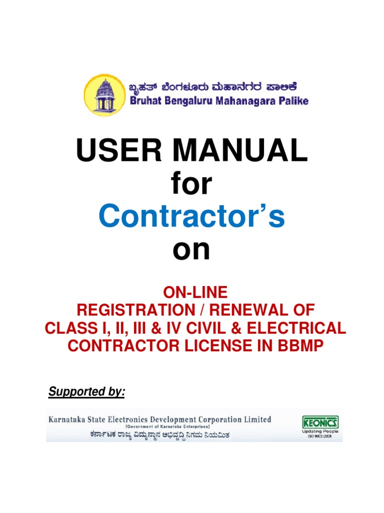 BBMP CRP Contractor Manual | PDF | World Wide Web | Internet & Web