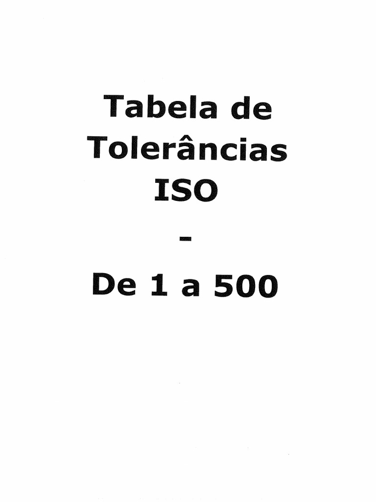 Tabela de Tolerâncias ISO | PDF