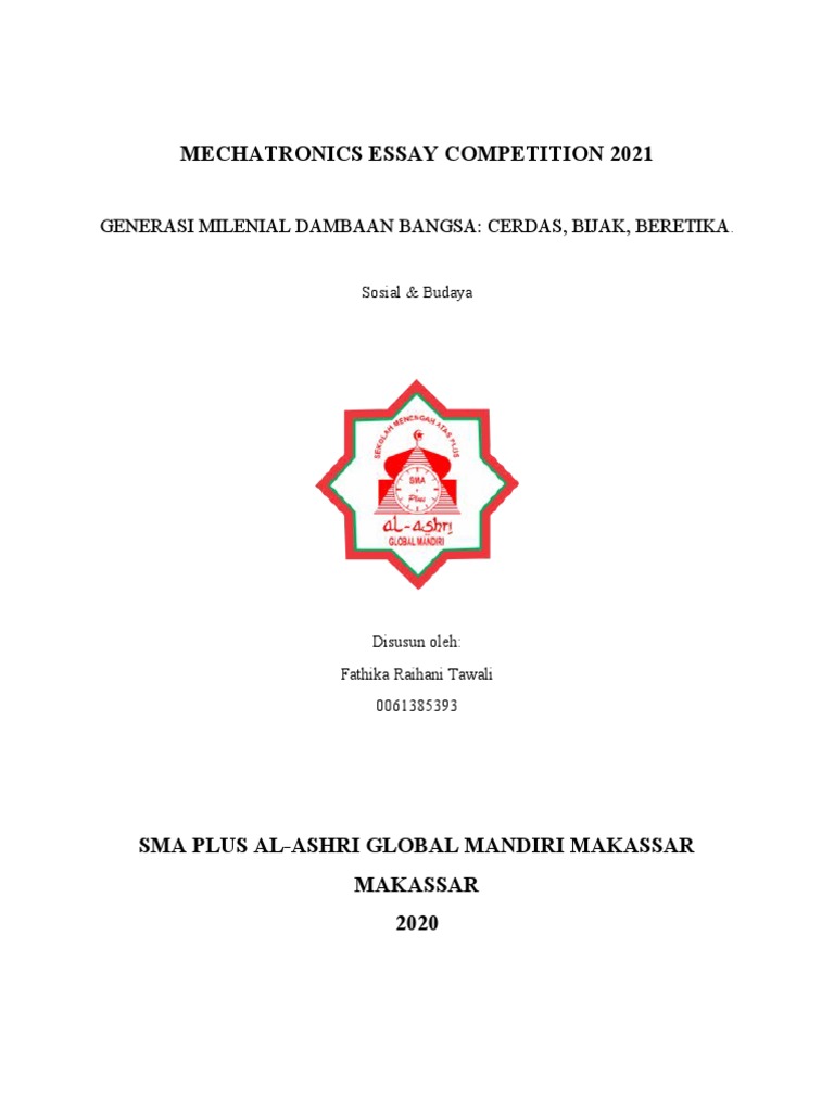 Contoh Cover Essay Lomba 2021 | PDF | Teknologi & Rekayasa