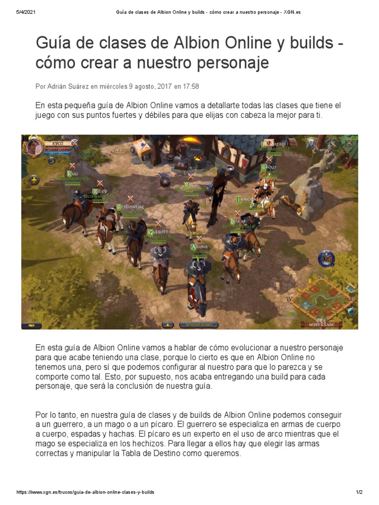 Guía de Clases de Albion Online y Builds - Cómo Crear A Nuestro ...