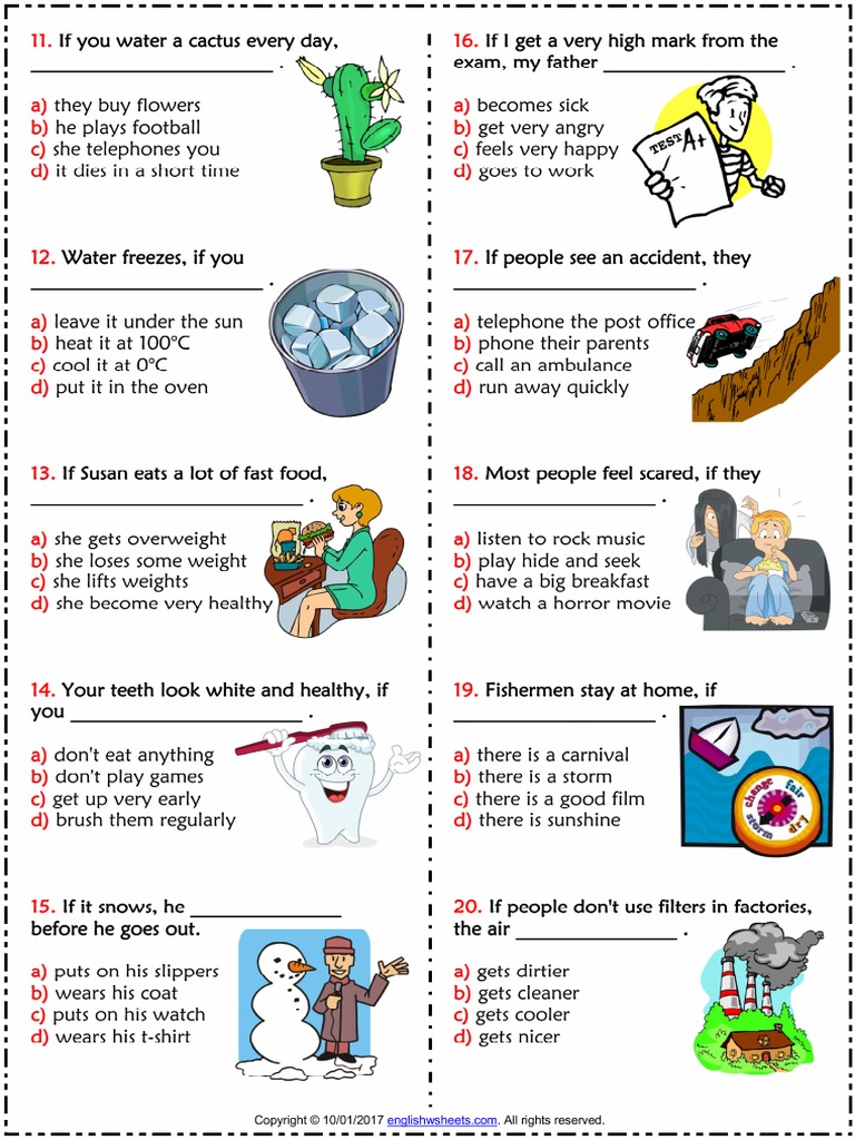 Zero Conditional (Worksheet) | PDF