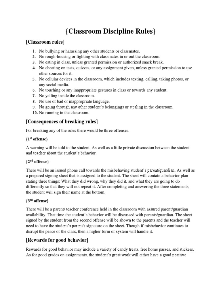 Classroom Management Discipline | PDF | Classroom | Teachers