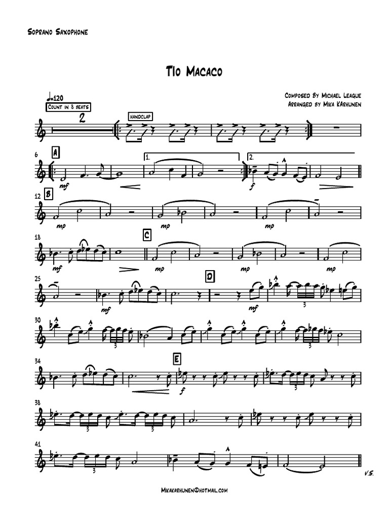Tio Macaco Version 2 - Soprano Saxophone | PDF