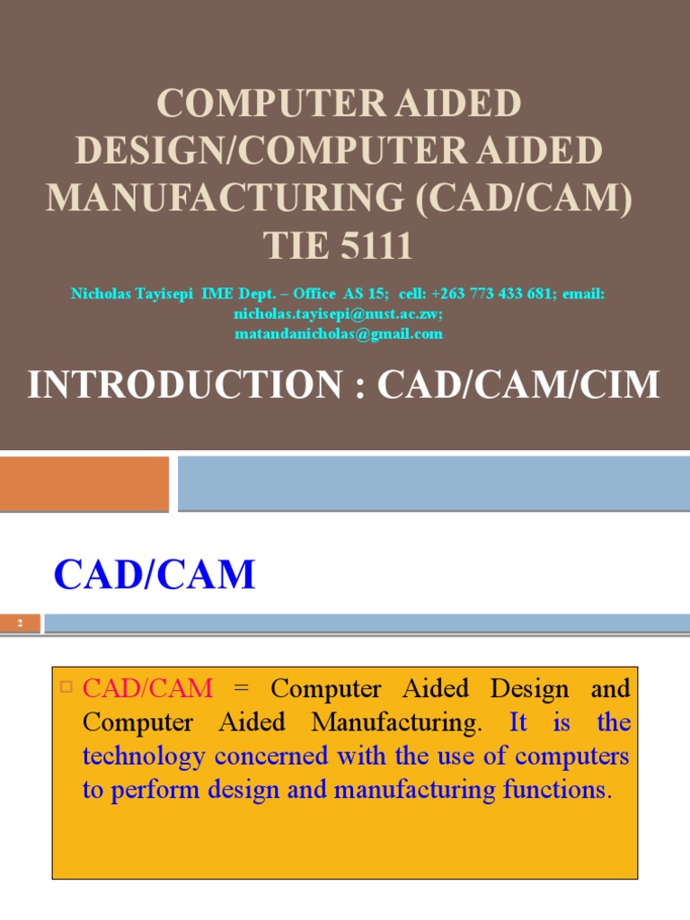 Introduction To Cadcam 1 | PDF | Computer Aided Design | Prototype