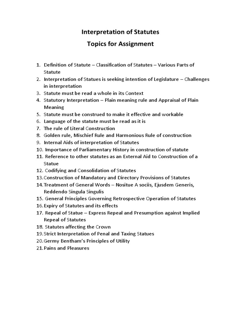 Statutory Interpretation Overview | PDF