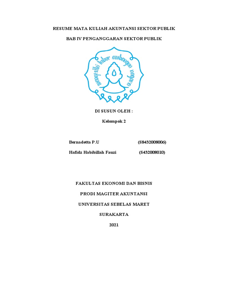 RMK ASP - BAB 4 - Kelompok I - AS2 - 2021 - PENGANGGARAN SEKTOR PUBLIK | PDF