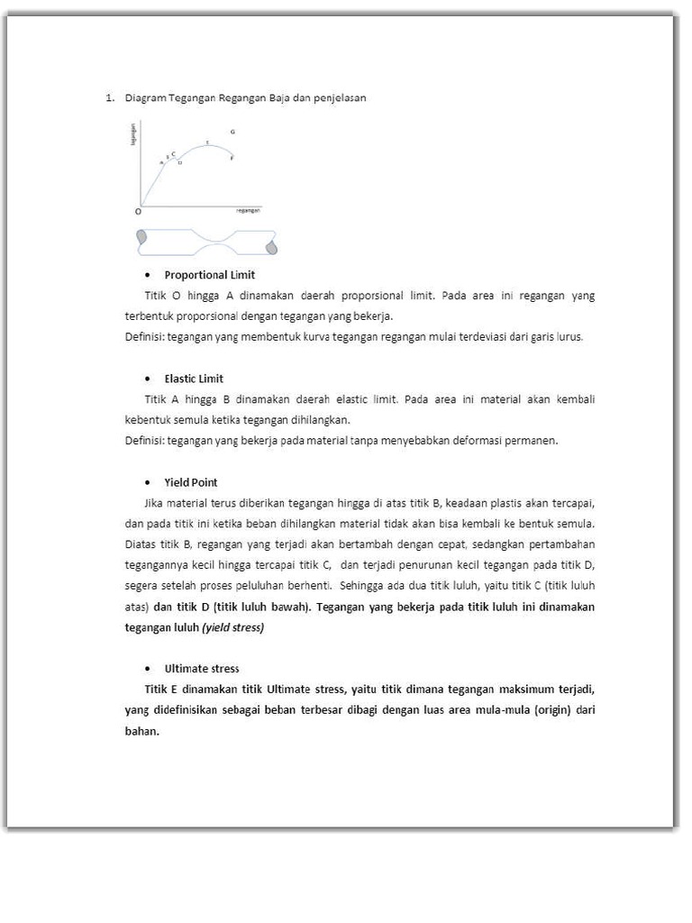 Diagram Tegangan Regangan Baja Dan Penjelasan - PDF Download Gratis | PDF
