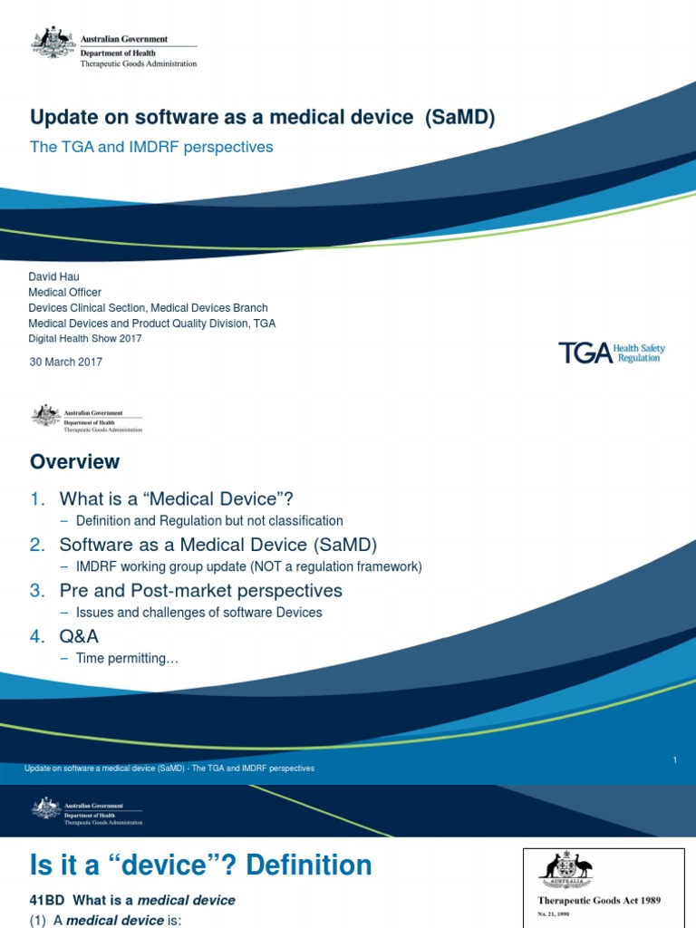 Update On Software As A Medical Device Samd | PDF | Medical Device ...