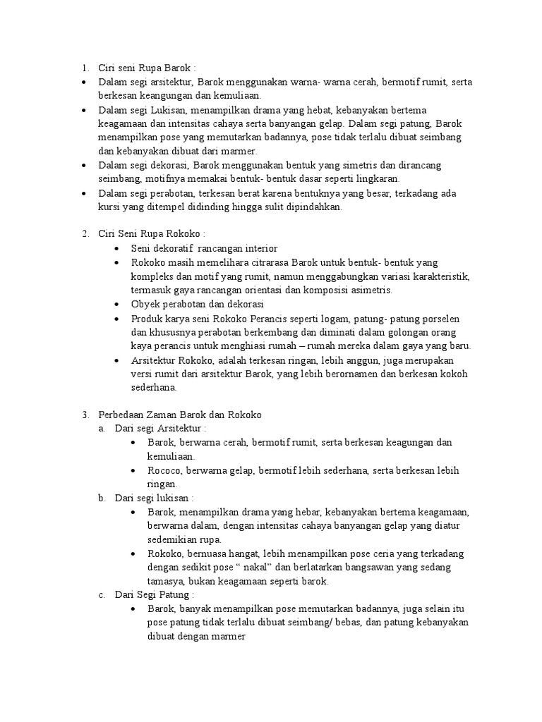 Seni Barok dan Rokoko: Perbandingan | PDF | Seni