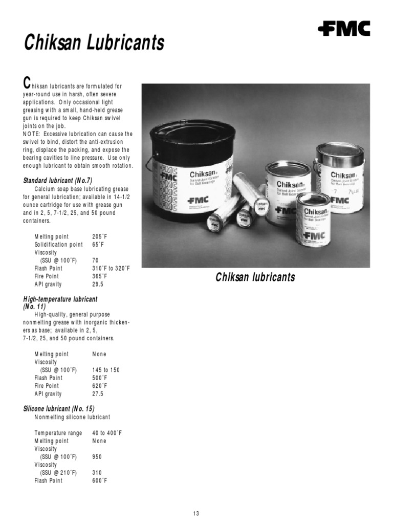 Chiksan Swivel Lubricants | PDF