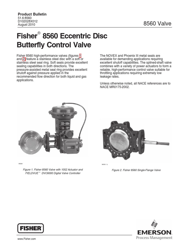 Fisher 8560 Eccentric Disc Butterfly Control Valve | PDF | Valve ...