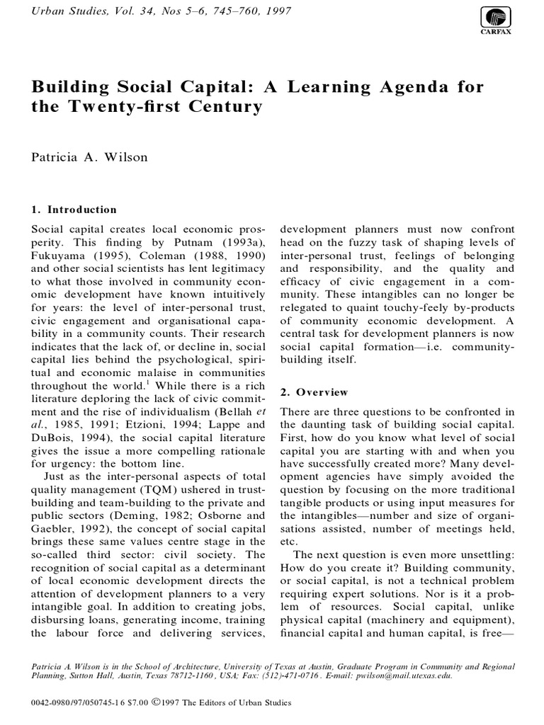 Building Social Capital | PDF | Social Capital | Action Research