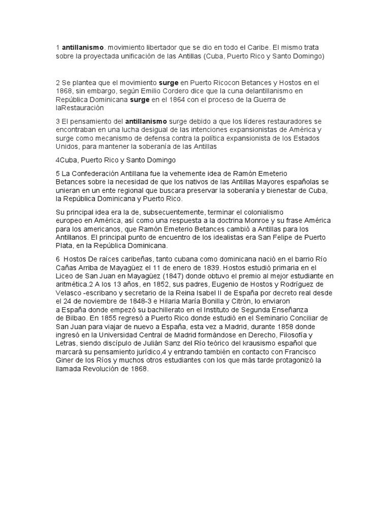 Antillanismo: Unificación Caribeña | PDF | Science | Ciencia filosófica