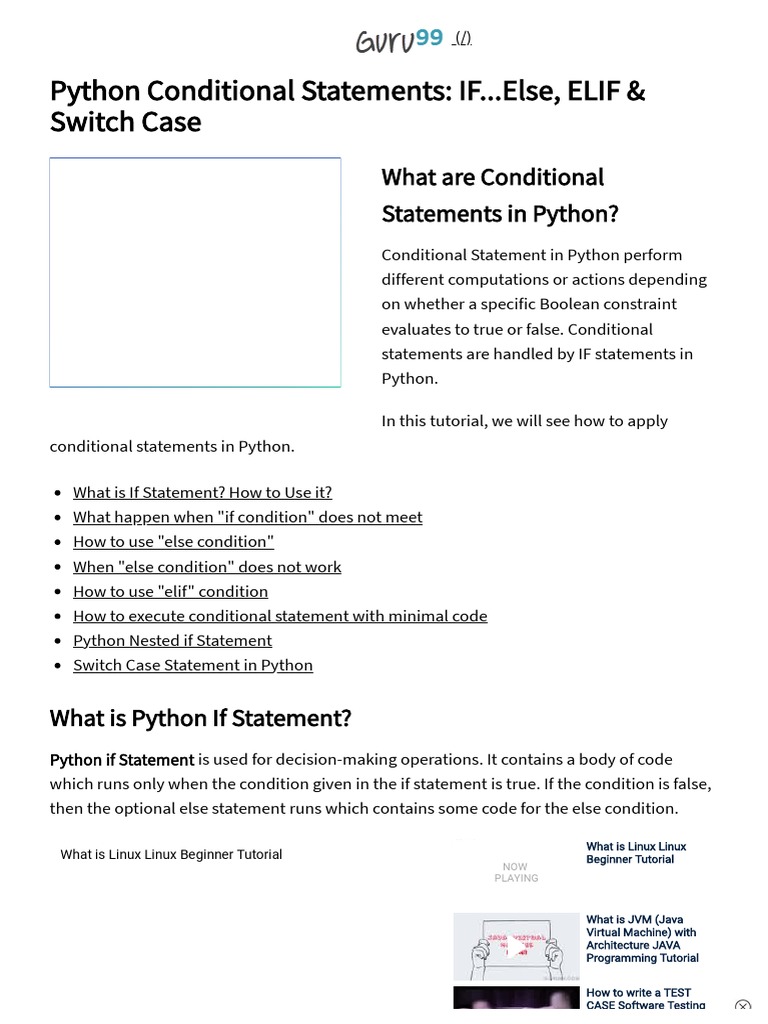 Python Conditional Statements If Else Elif And Switch Case Pdf Python Programming
