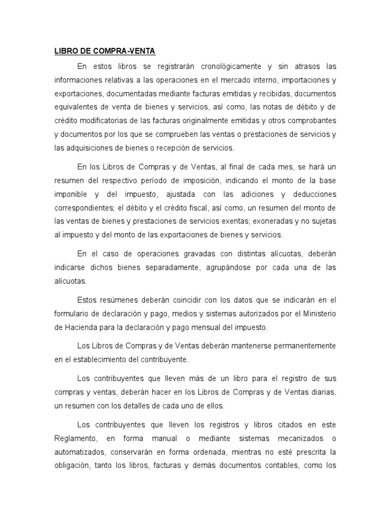 Libro de Compra Venta. Contabilidad | PDF | Contabilidad | Impuestos
