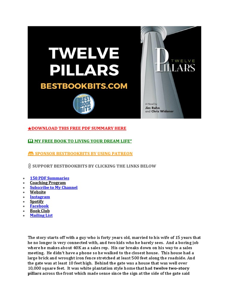Twelve Pillars: A Story About Transformational Life Principles | PDF