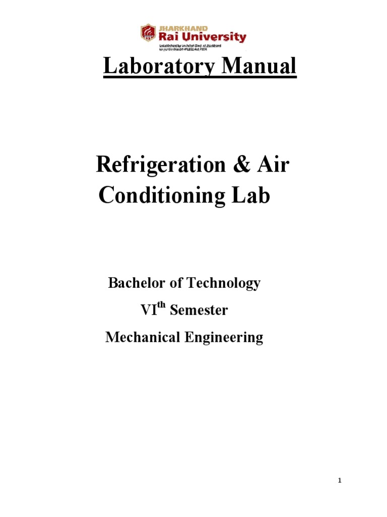 RAC Lab RAJ University | PDF | Heat Exchanger | Air Conditioning