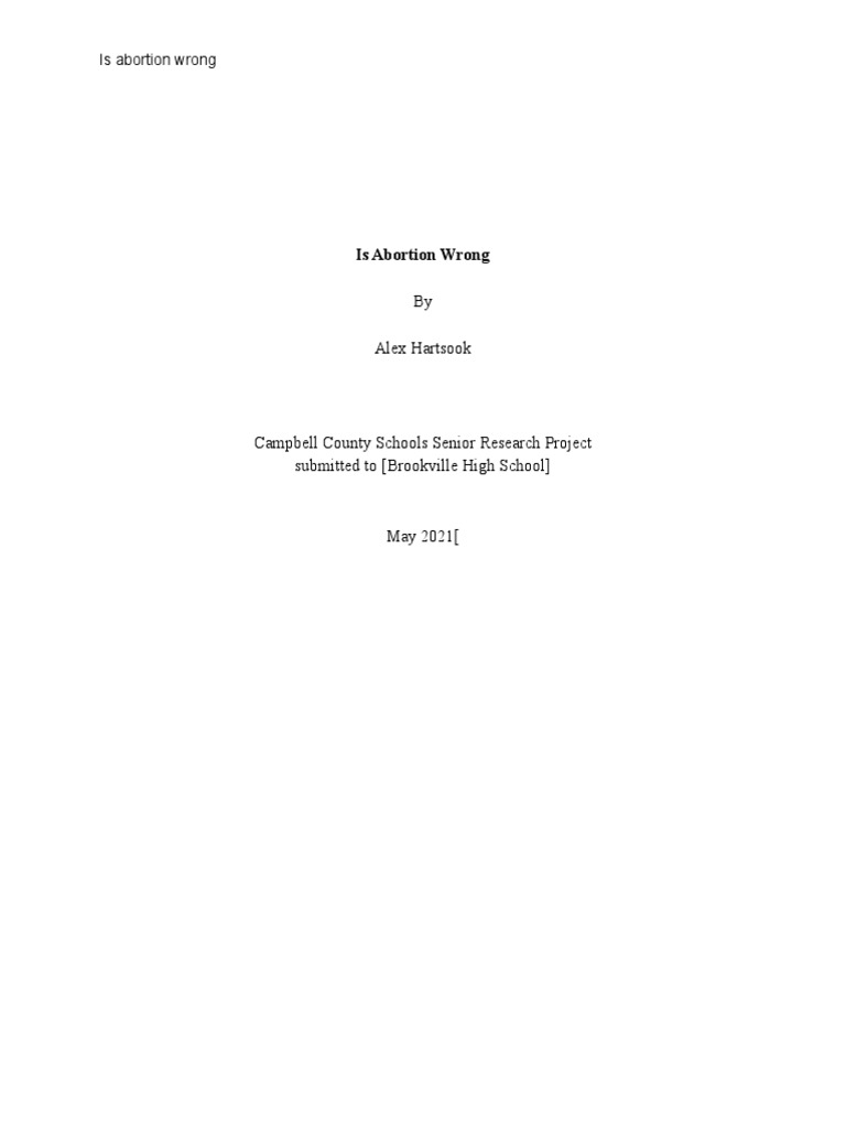 Alexander Hartsook - Research Paper Template 1 | PDF | Abortion | Science