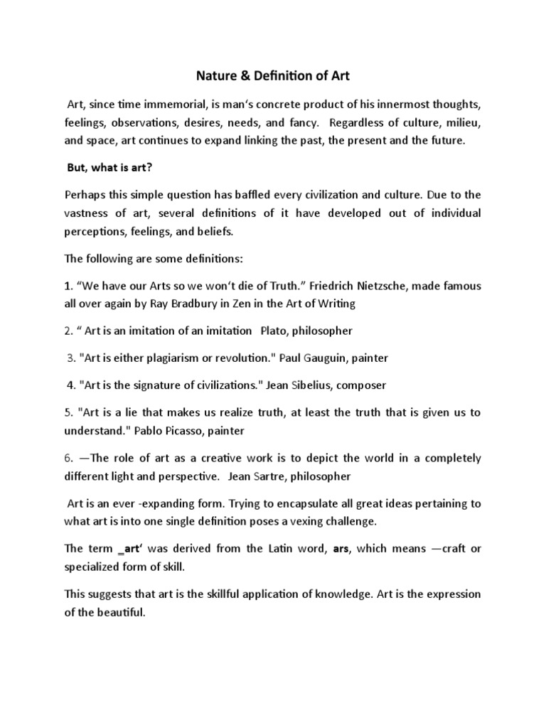 Definition and Functions of Art | PDF | Creativity | Resurrection Of Jesus