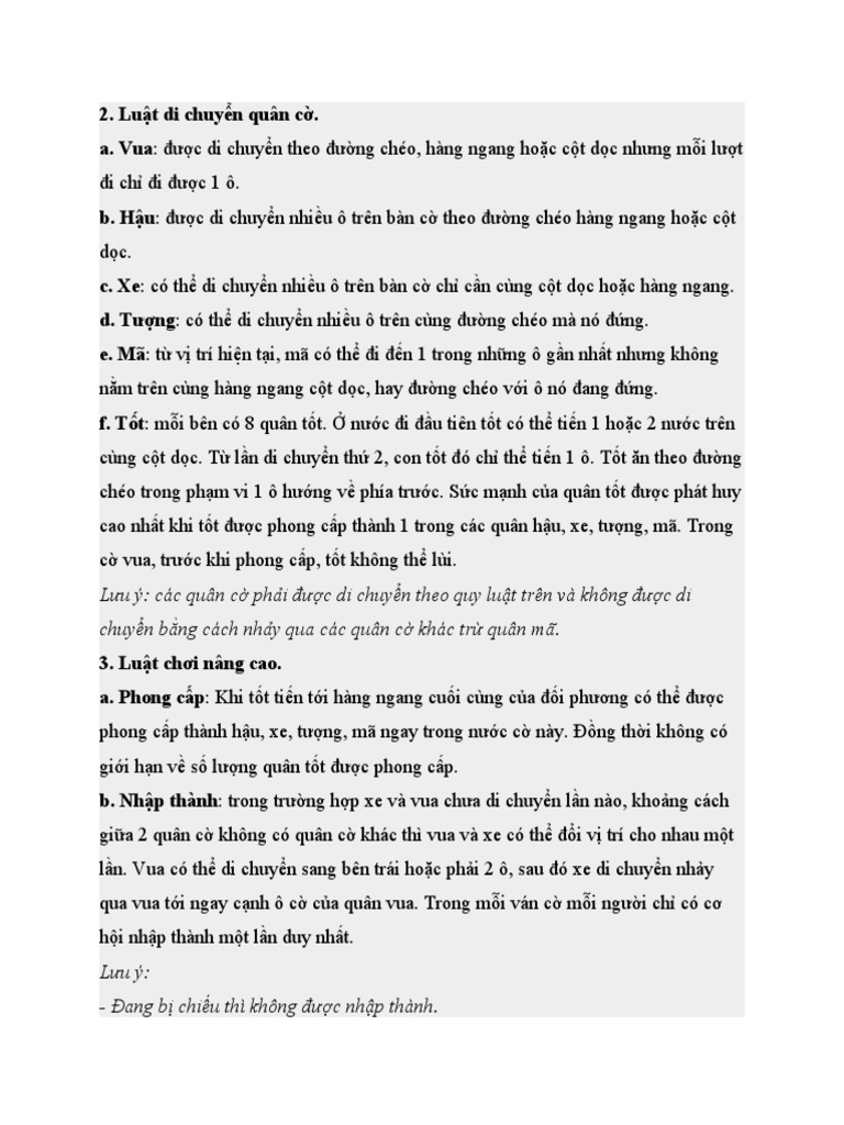 Luat Choi Co Vua | PDF