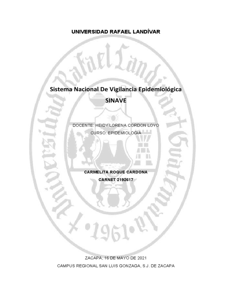 Sinave Resumen-Analisis | PDF | Vigilancia | Hospital