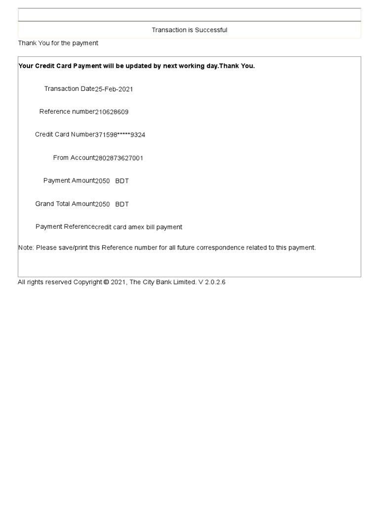 Credit Card Payment | PDF | Finance & Money Management | Law
