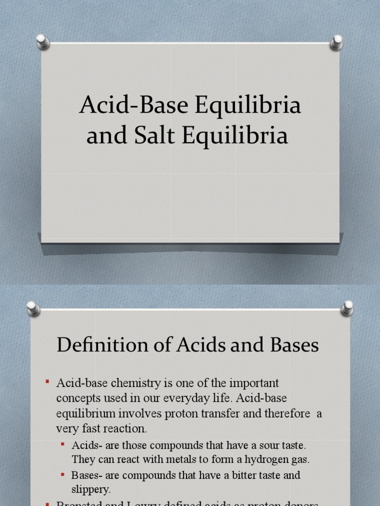 Acid Base Equilibria and Salt Equilibria | PDF | Acid | Ph