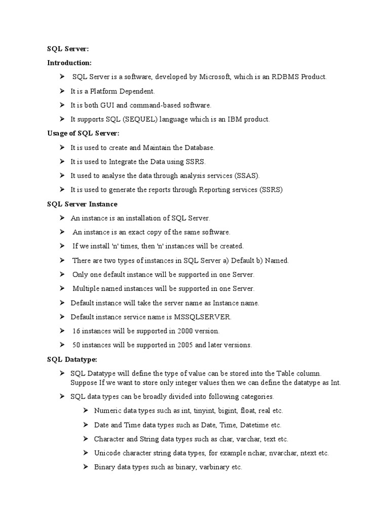 SQL Server | PDF | Microsoft Sql Server | Software Engineering