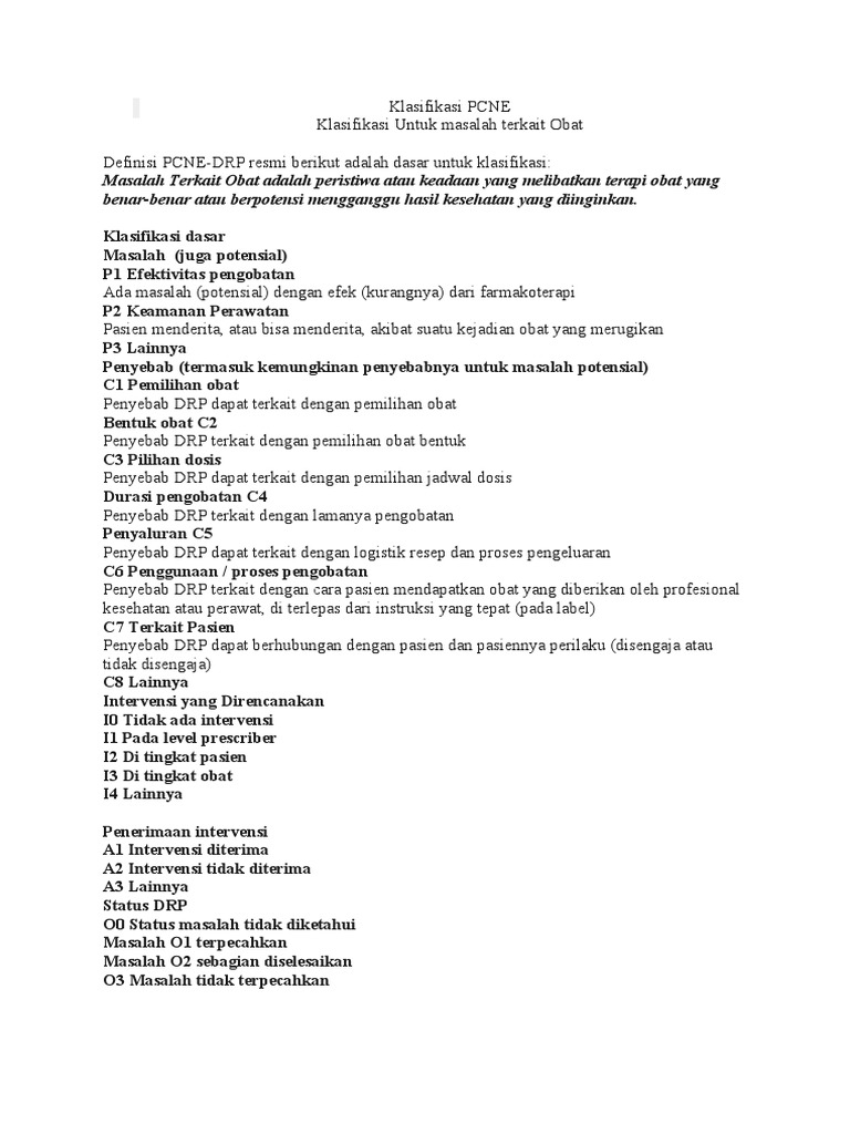 Klasifikasi PCNE | PDF