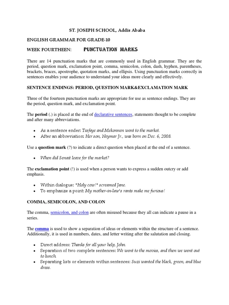 Punctuation Marks | PDF | Bracket | Ellipsis