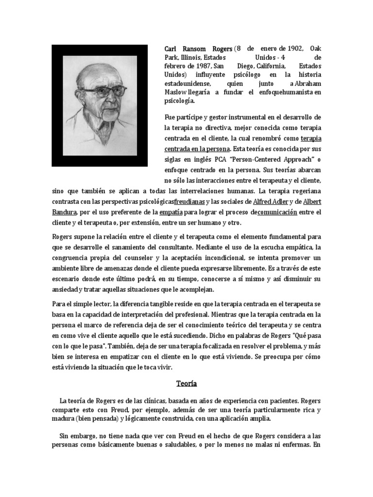 Carl Ransom Rogers - Teoria Humanista | PDF | Ciencias del ...