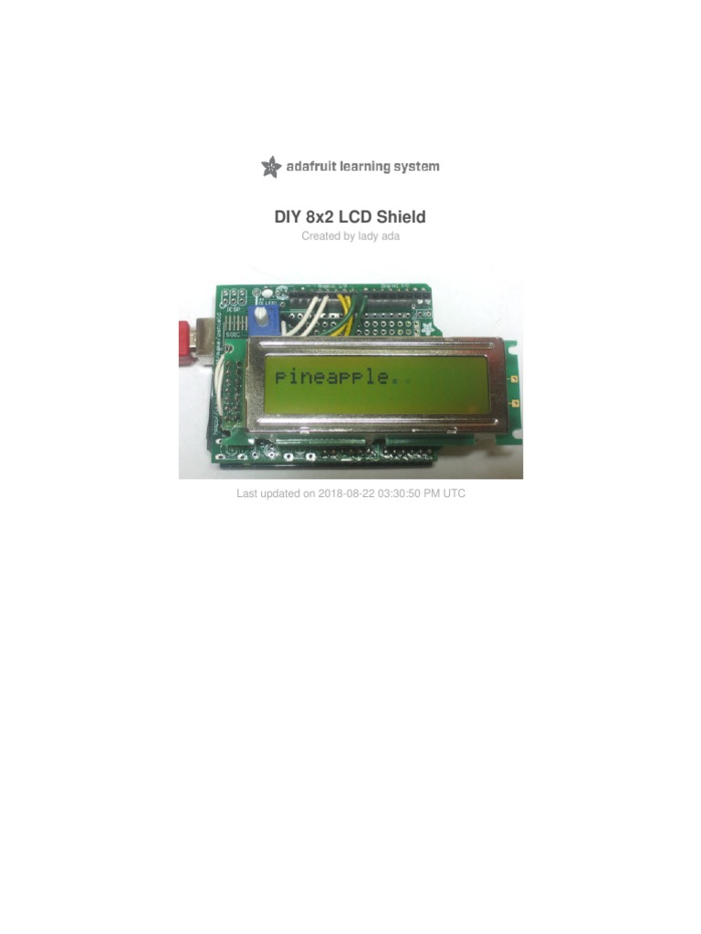 DIY 8x2 LCD Shield: Created by Lady Ada | PDF | Liquid Crystal Display ...