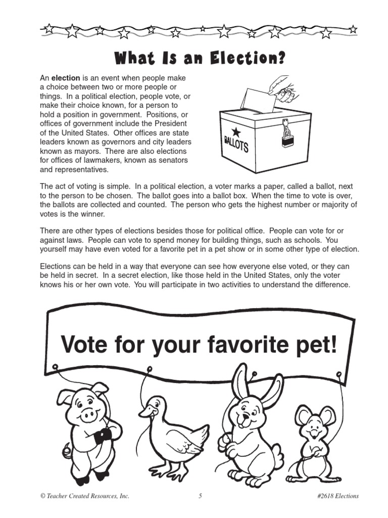 What Is An Election?: Vote For Your Favorite Pet! | PDF | Elections ...