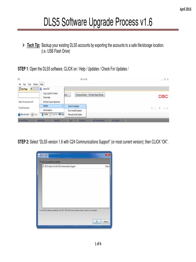 Apr - 2016 - DLS5 Sofware Update - v1 - 6 | PDF