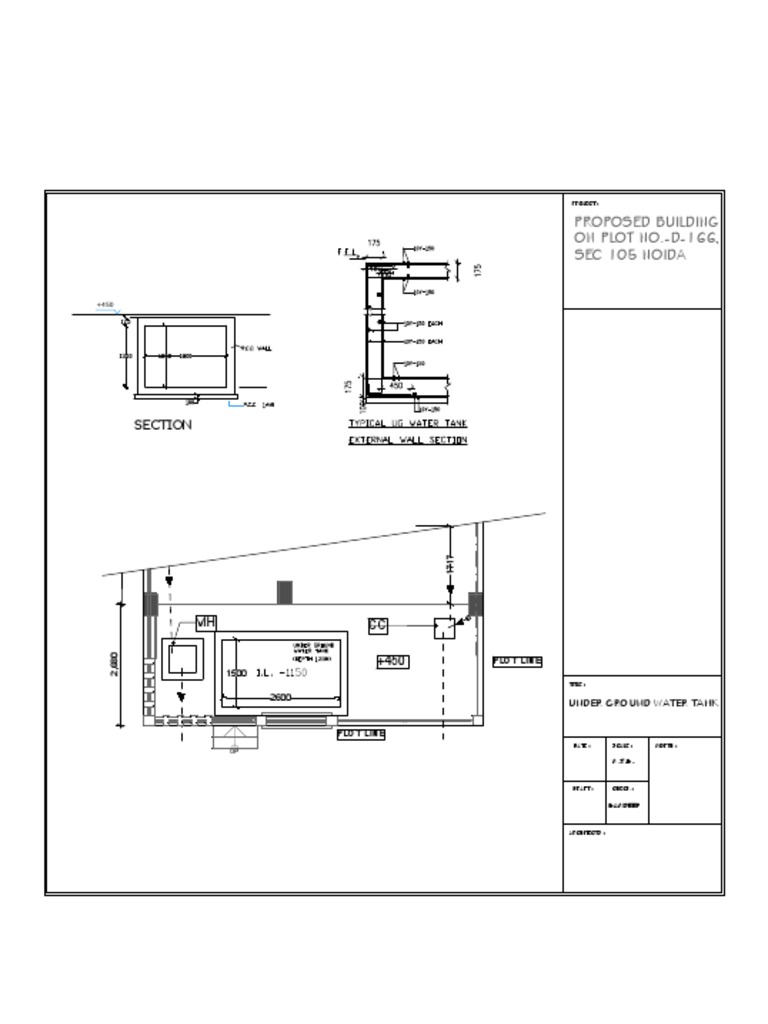 Proposed Building ON PLOT NO.-D-166, Sec 105 Noida: Section | PDF