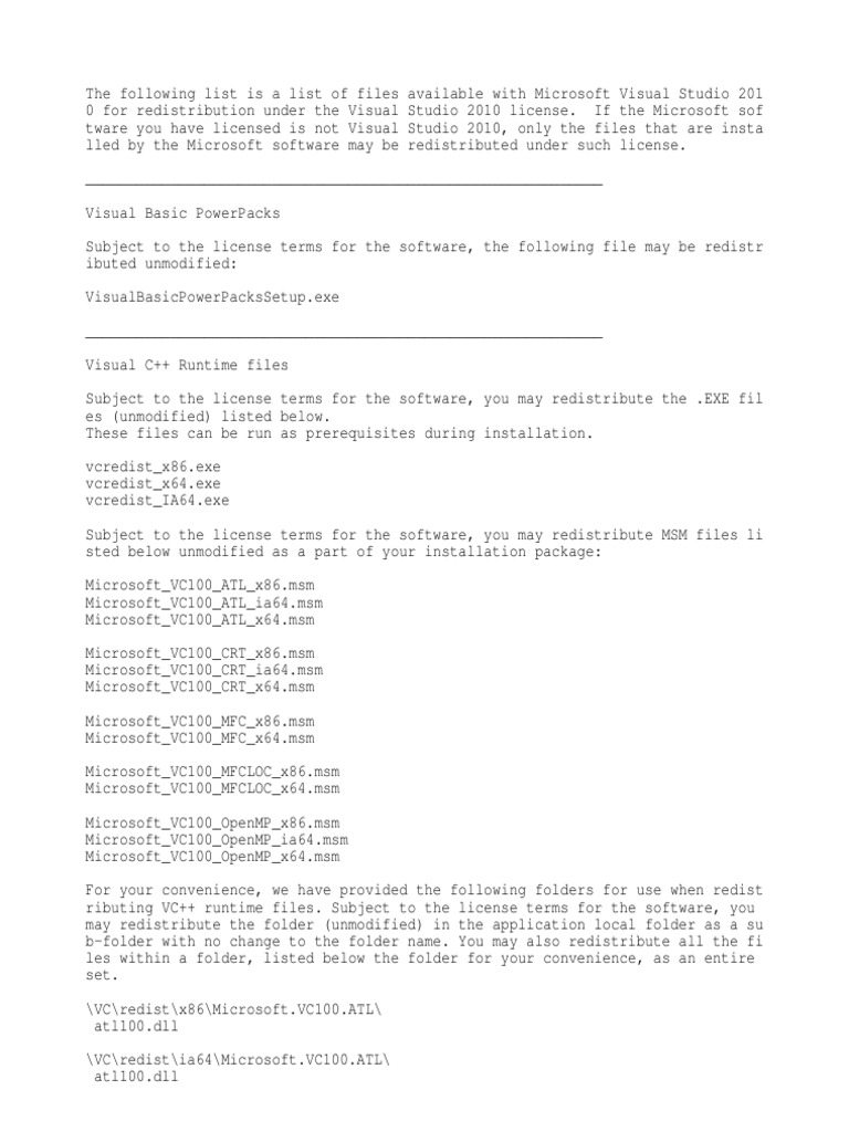 Redist | PDF | Microsoft Visual Studio | Ibm Pc Compatibles