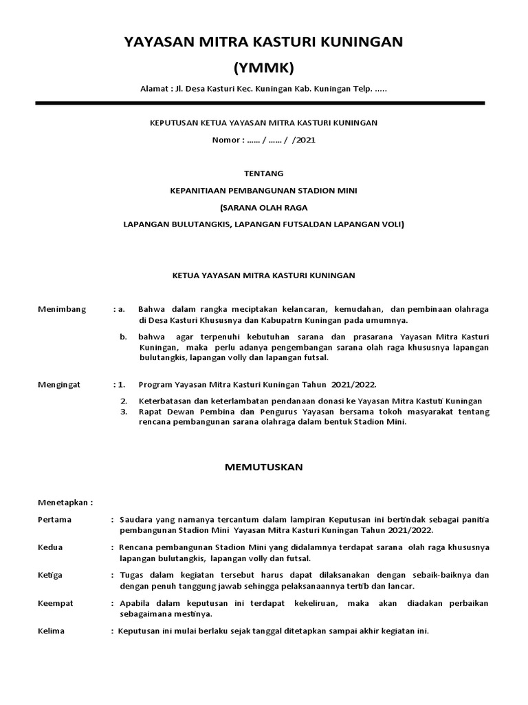 Pembangunan Stadion Mini Kasturi | PDF