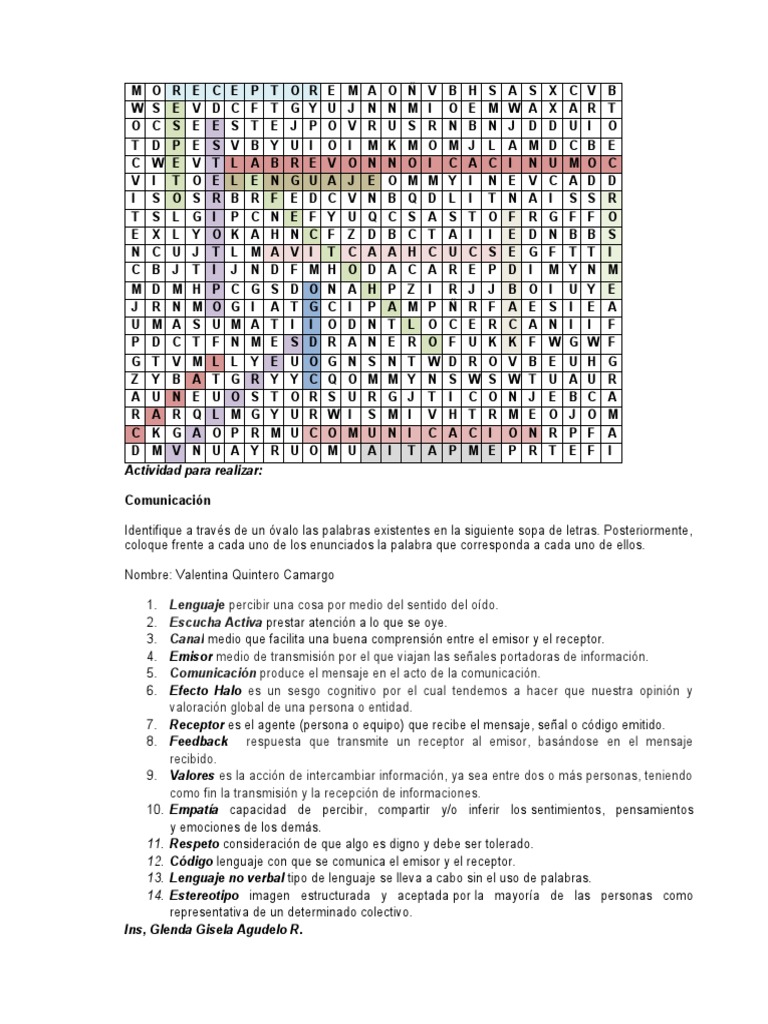 Sopa de Letras COMUNICACION | PDF | Comunicación | Comunicación humana
