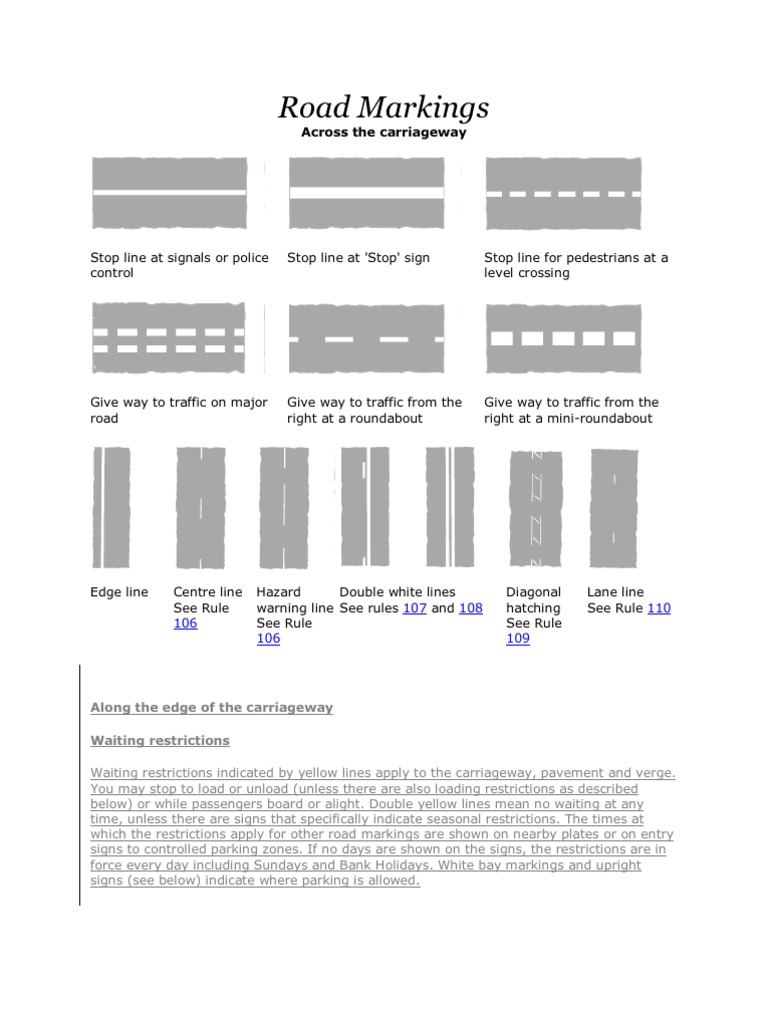 Road Markings | PDF | Traffic | Transport Infrastructure