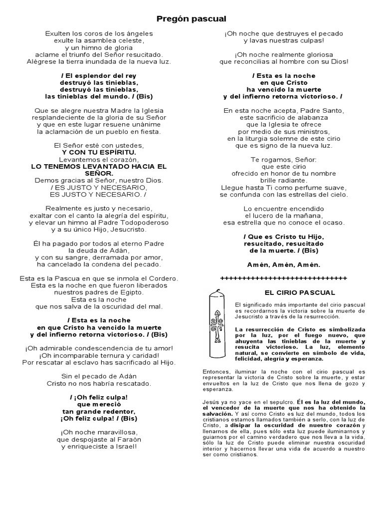 Pregón Pascual | PDF | La resurrección de Jesús | Cristo (título)