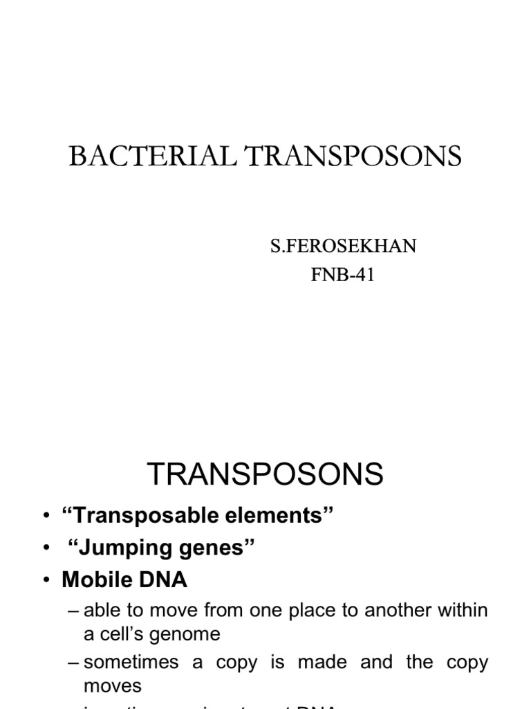 Bacterial Transposable Elements Overview | PDF | Transposable Element ...