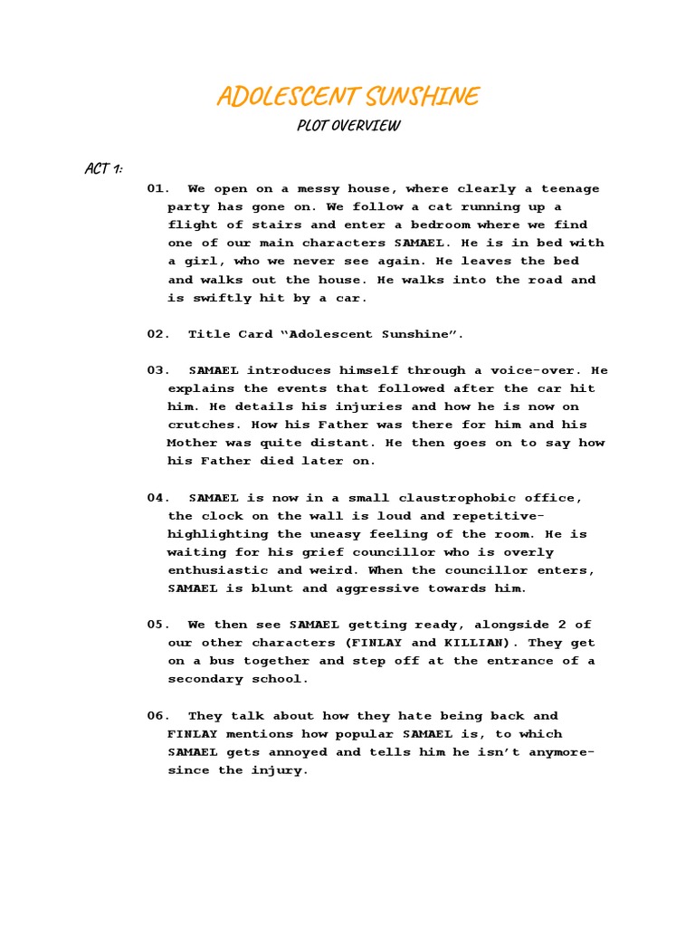 Adolescent Sunshine Plot Overview | PDF