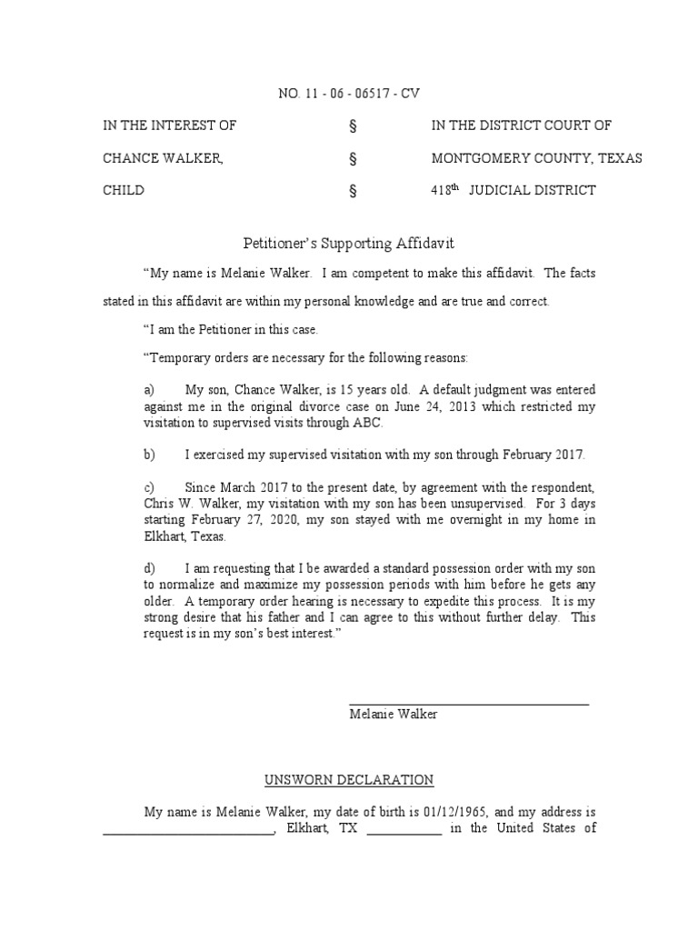 Petitioner's Supporting Affidavit | PDF