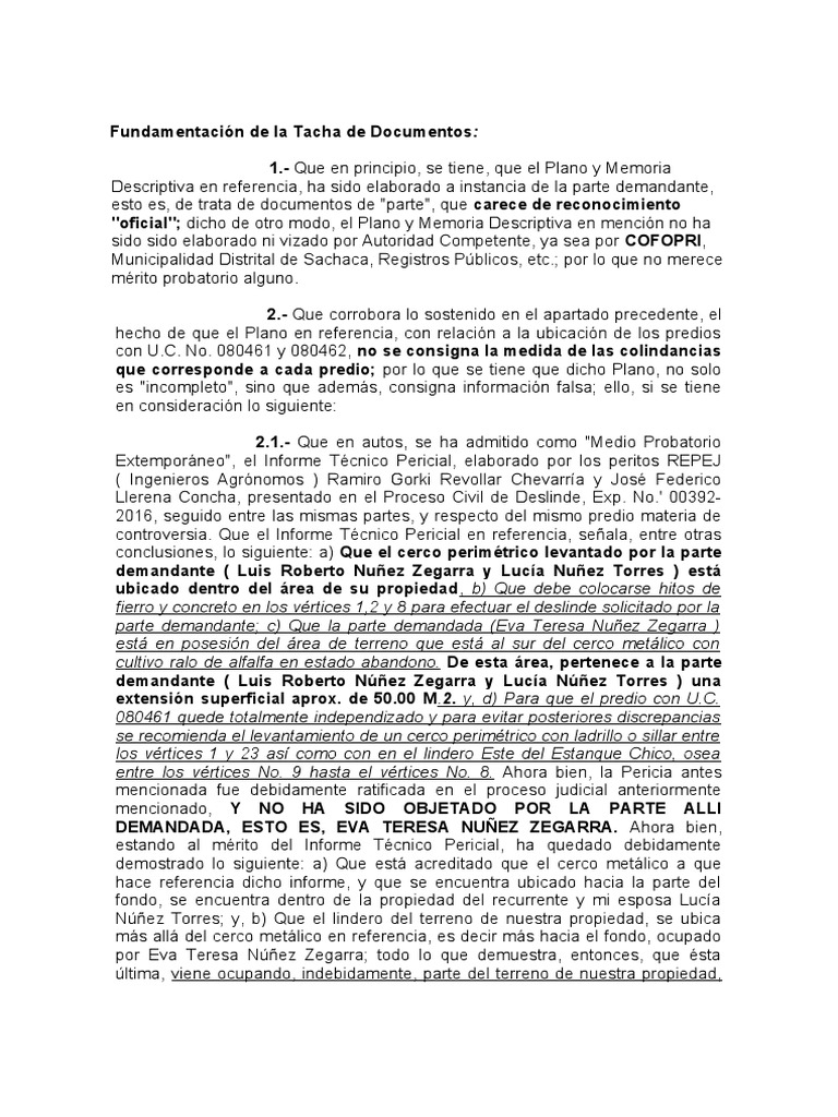 CARTA NOTARIAL Fundamentación de La Tacha de Documentos | PDF | Agricultura | Naturaleza