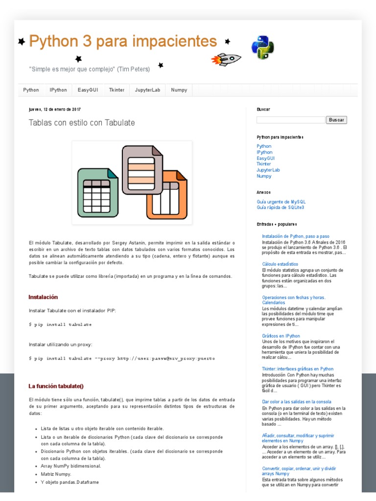 Tablas Con Estilo Con Tabulate | PDF | Python (lenguaje de programación ...