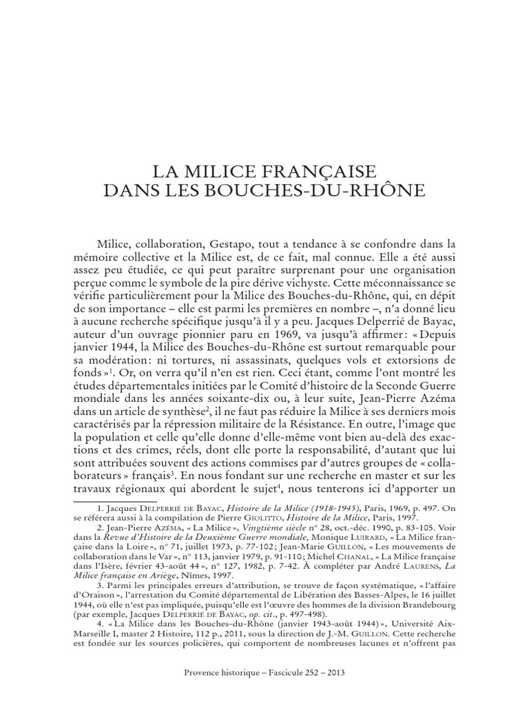 La Milice Française dans les Bouches-du-Rhône | PDF | Résistance ...