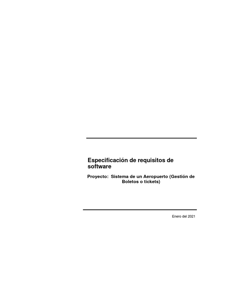 Especificación de Requisitos IEEE 830 Sistema Aeropuerto | PDF | Usuario (informática) | Software